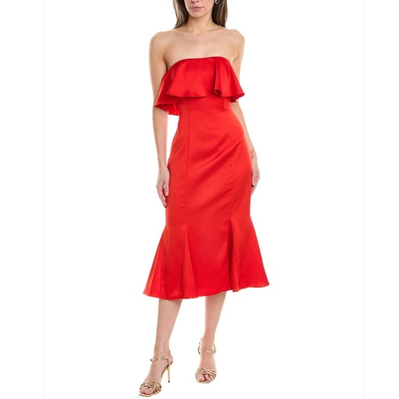 Liv Foster | Dresses | Liv Fostercrepe Satin Midi Dress | Poshmark